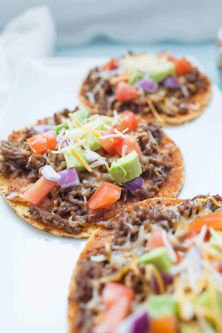 Easy Ground Beef Tostadas - A Joyfully Mad Kitchen