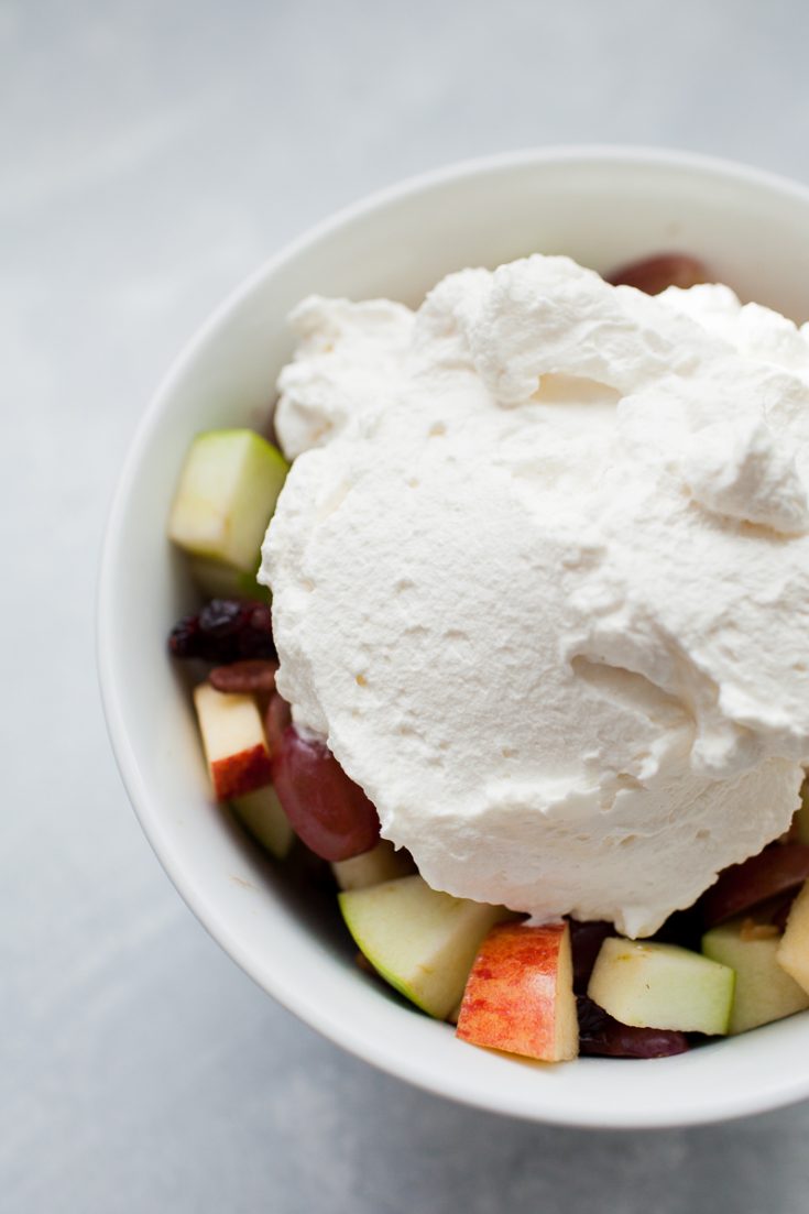 Fruit Salad with Whipped Cream - A Joyfully Mad Kitchen
