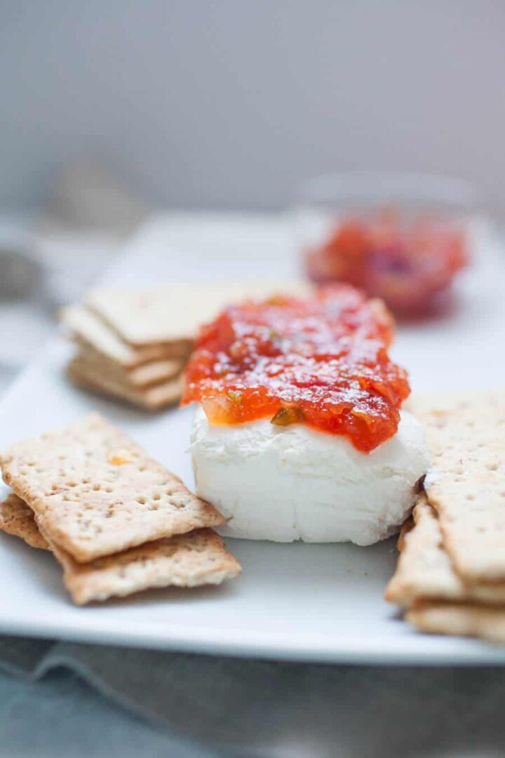 Pepper Jelly and Cream Cheese Appetizer - A Joyfully Mad Kitchen