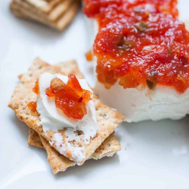 Pepper Jelly and Cream Cheese Appetizer - A Joyfully Mad Kitchen