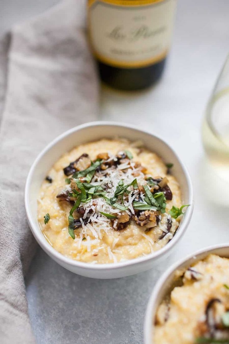 Creamy Roasted Roasted Mushroom Polenta - A Joyfully Mad Kitchen
