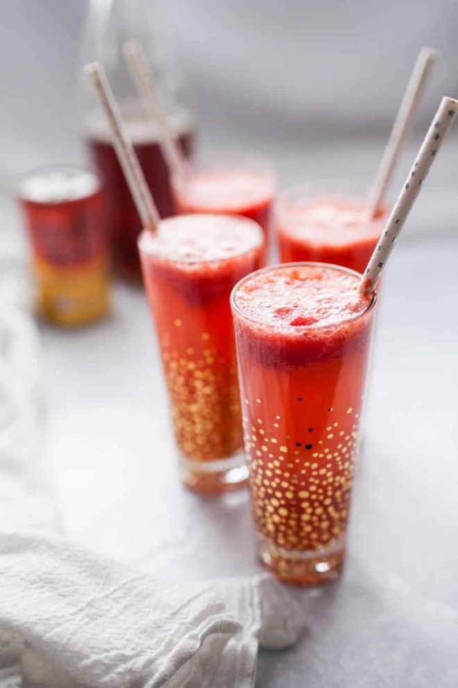 Strawberry Ginger Ale Punch (with Strawberry Sorbet)