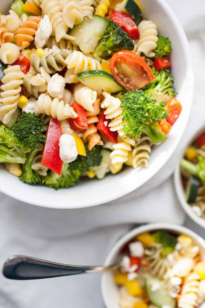Easy Pasta Salad Recipe (No Mayo) - A Joyfully Mad Kitchen