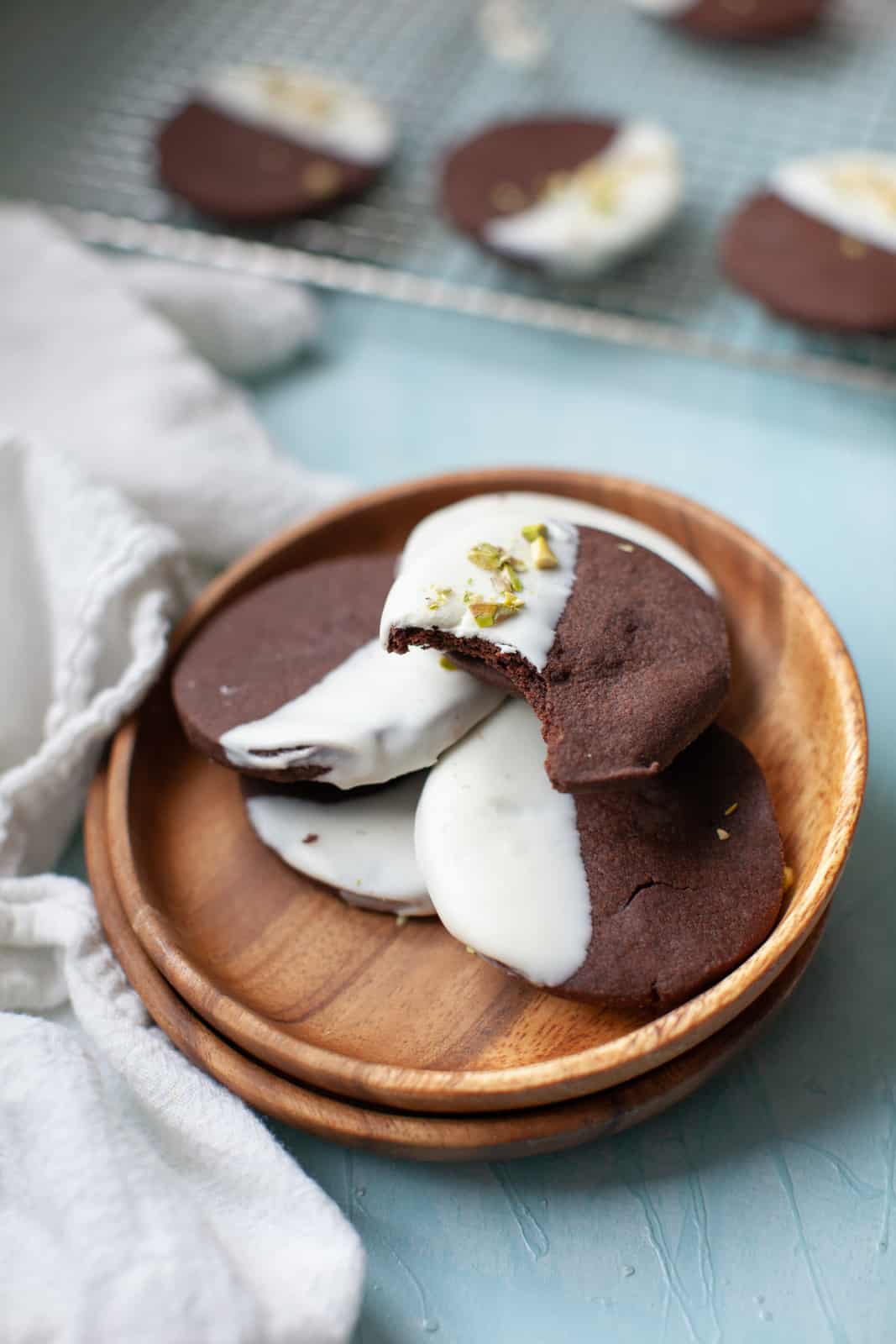 White Chocolate Dipped Chocolate Shortbread Cookies - A Joyfully Mad ...