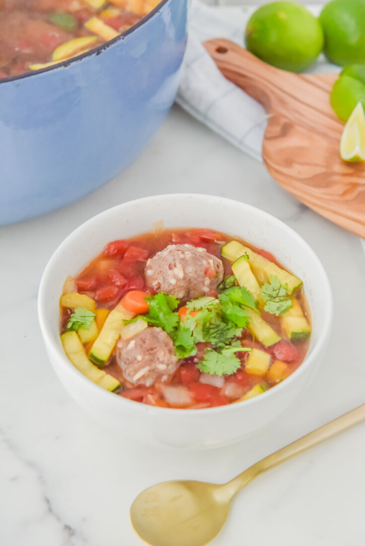 Mexican Meatball Soup - A Joyfully Mad Kitchen