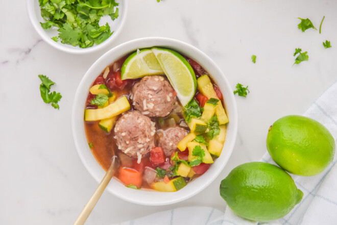 Mexican Meatball Soup - A Joyfully Mad Kitchen
