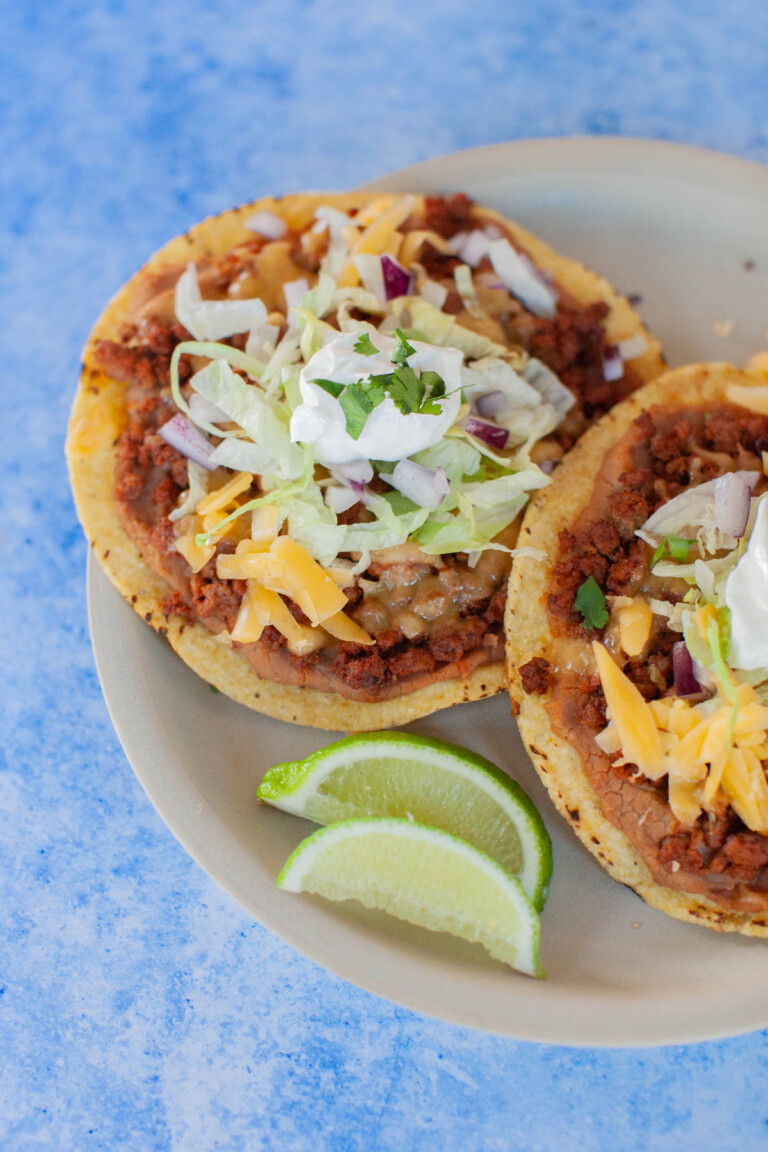 Easy Beef Mexican Tostadas Recipe - A Joyfully Mad Kitchen