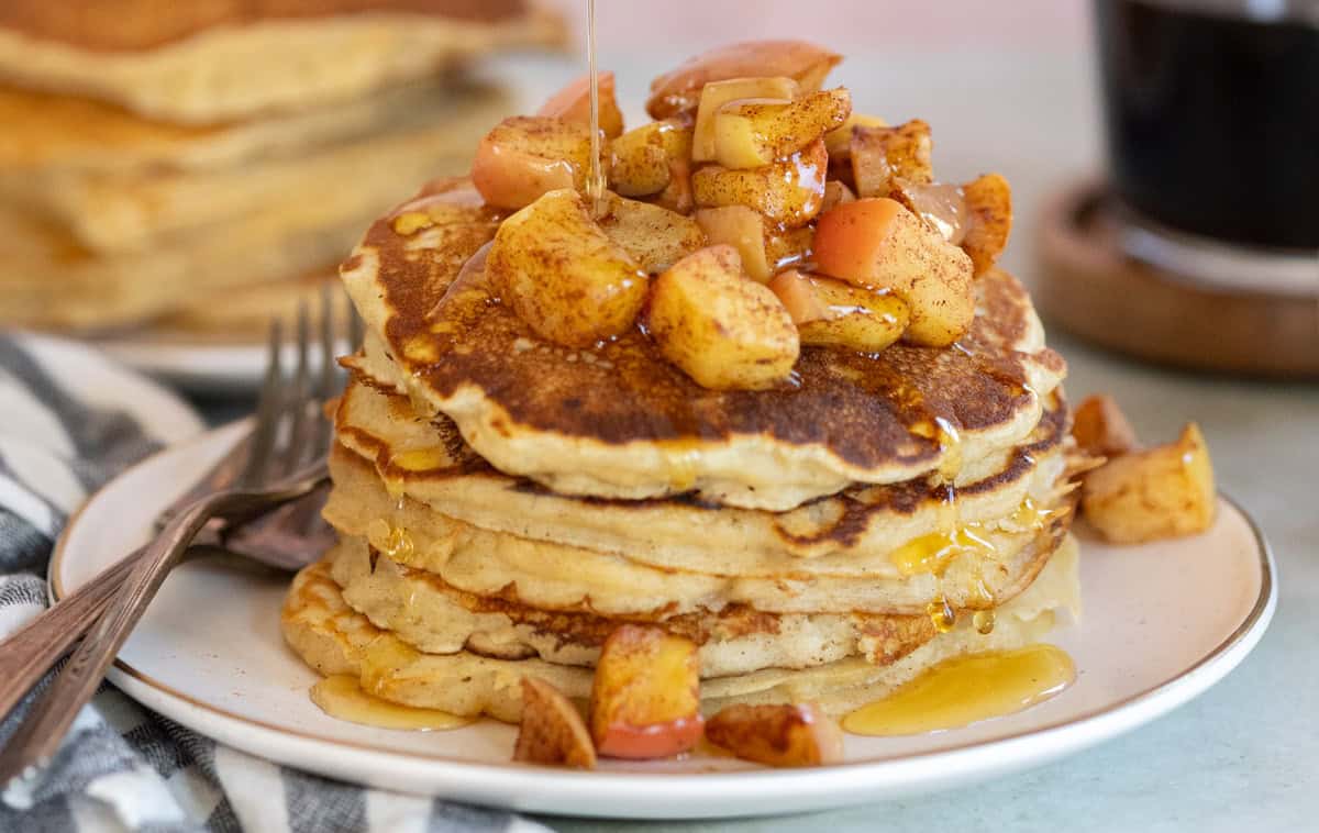 Apple Pancakes with Cinnamon Apples with Cinnamon Apples - A Joyfully ...