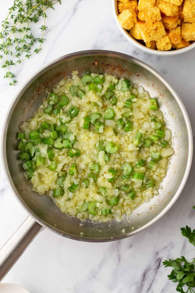 Classic Cornbread Stuffing - A Joyfully Mad Kitchen