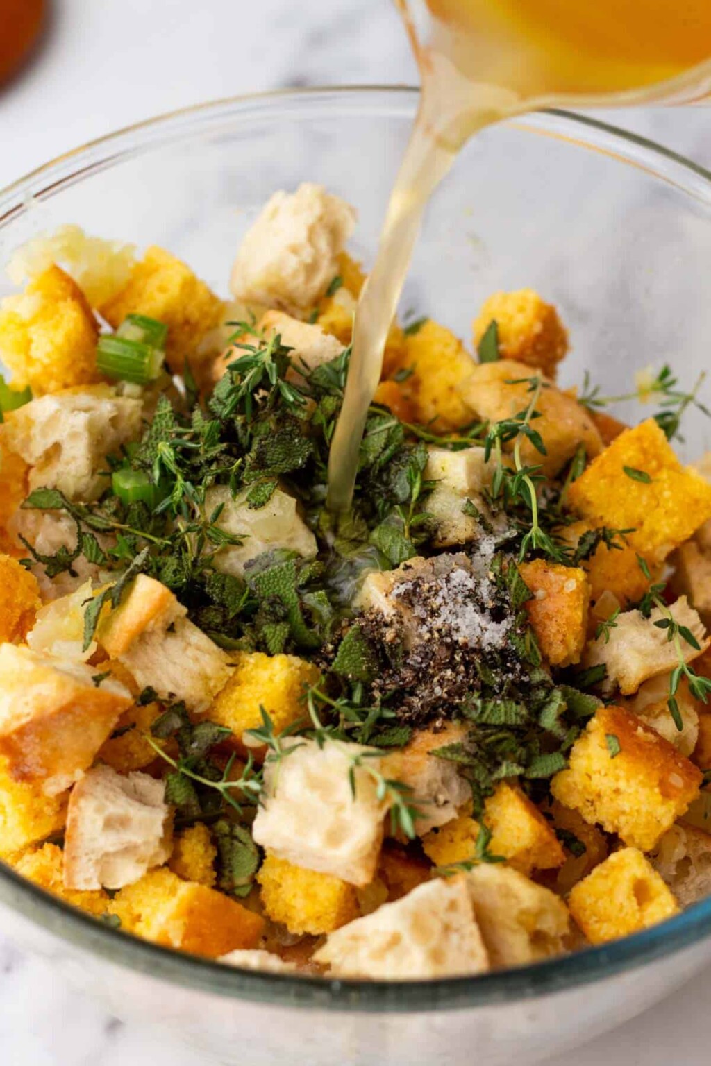 Classic Cornbread Stuffing - A Joyfully Mad Kitchen