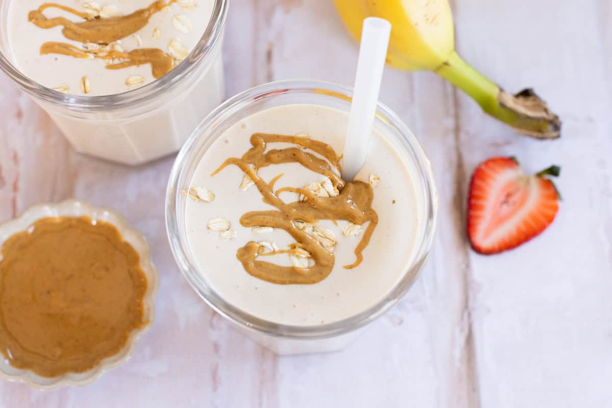 High Protein Creamy Oatmeal Smoothie - A Joyfully Mad Kitchen